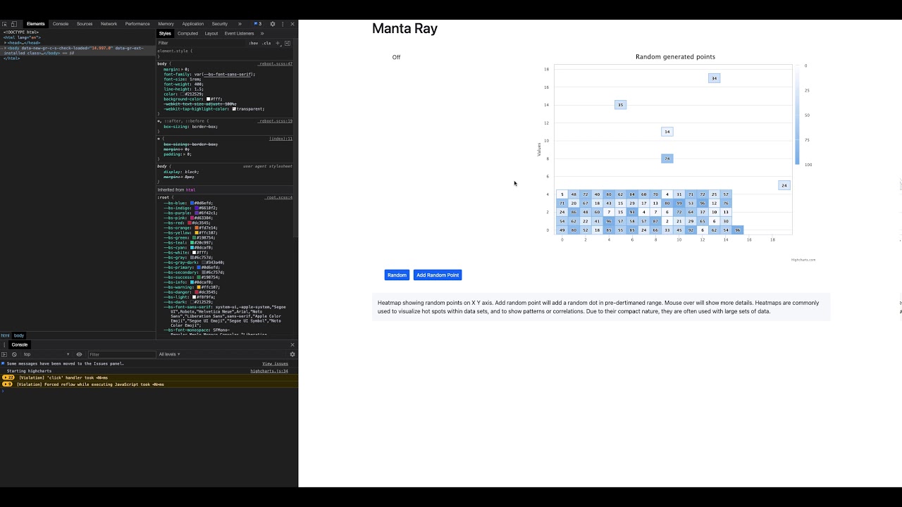 Random Heatmap in JavaScript only.