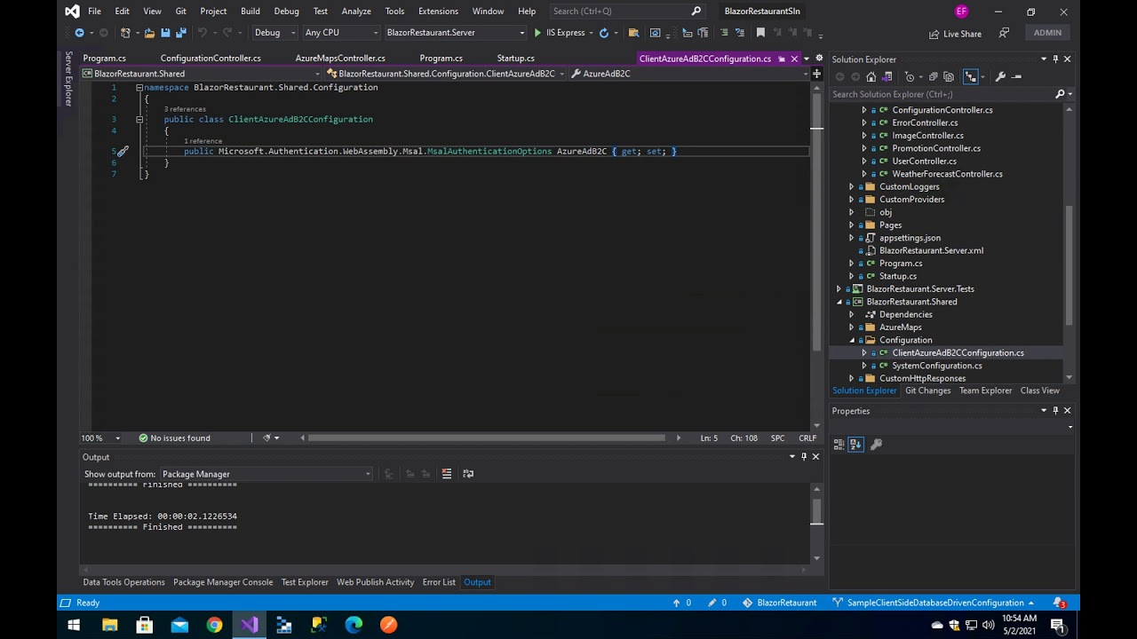 Blazor WebAssembly - Client Side Database Driven Configuration