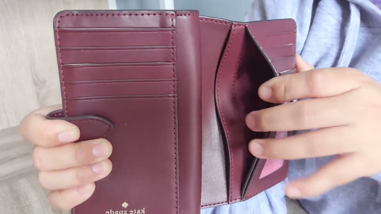 Kate Spade Natalia Medium Compact Bifold Wallet Cherrywood review (English)