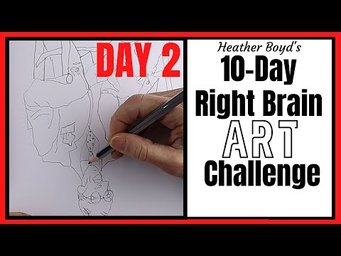 Day 2 // 10-Day Right Brain Art Challenge // Upside Down Drawing
