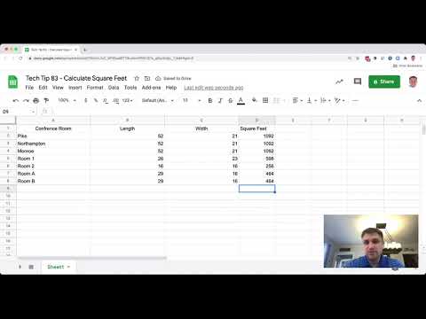 Tech Tip # 83 - Use Google Sheets to Calculate Square Feet