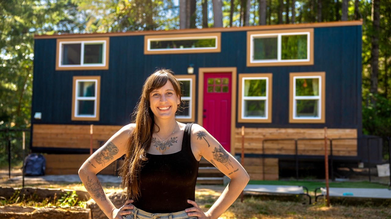 THRIVING in Her Adorable Tiny House with Double Storage Stairs!