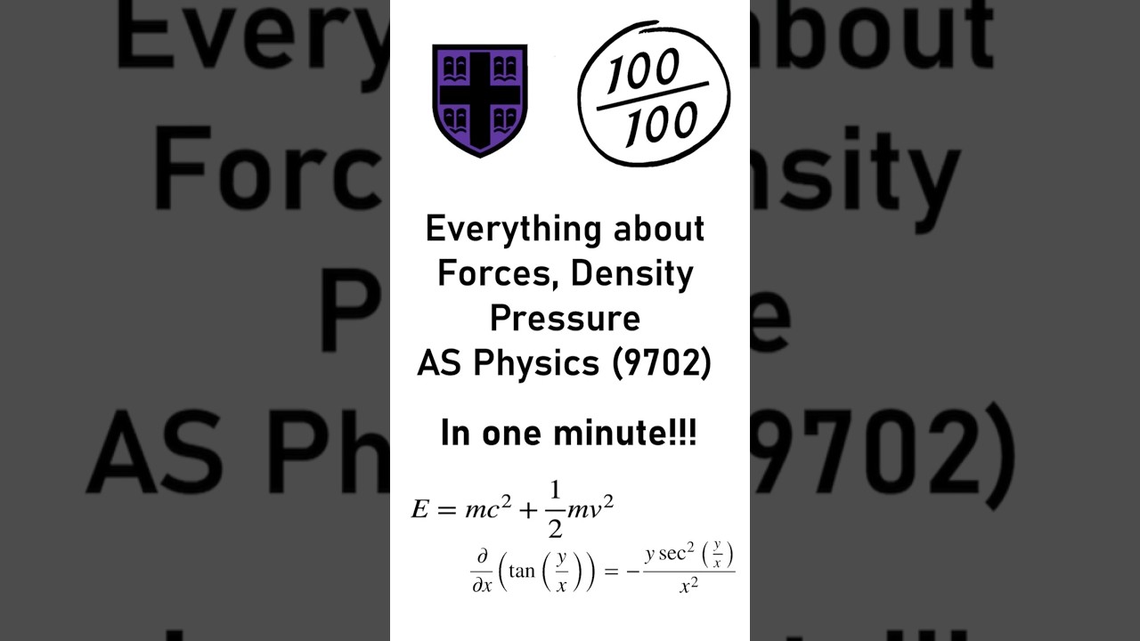 Forces, Density and Pressure | AS Physics (9702) | Revision #exam #gcse #alevel #cambridge #alevel