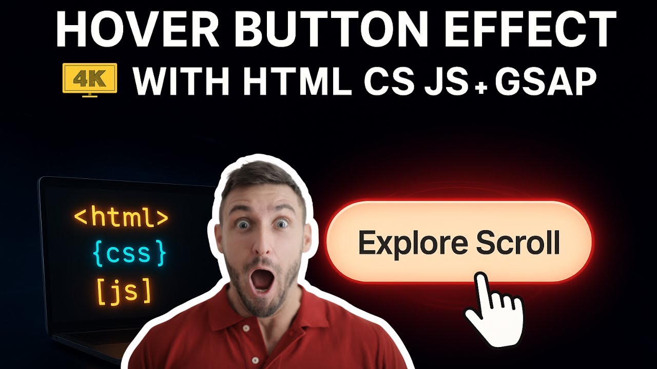 Amazing Button Ripple Hover Effect Using HTML, CSS & JavaScript | Modern UI Hover Animation Tutorial