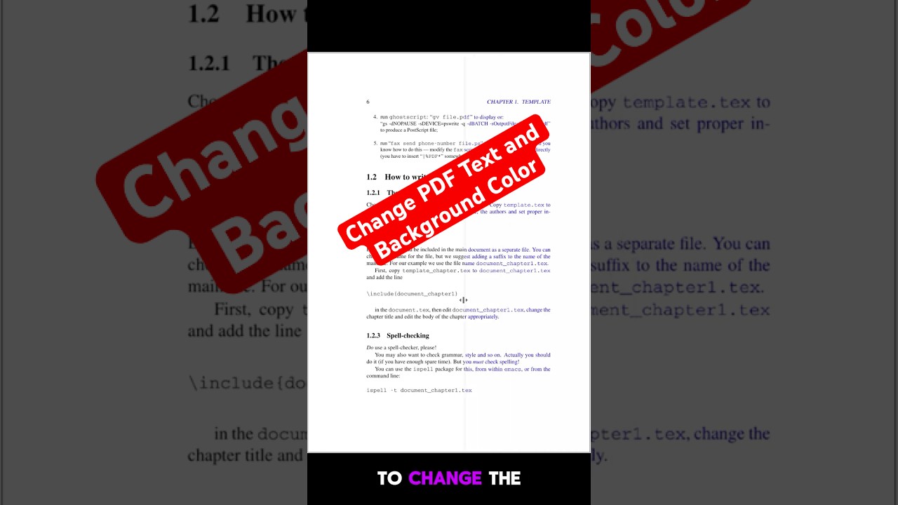 Change PDF text color and background color