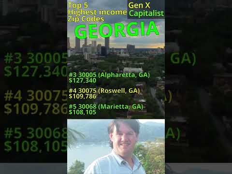Top 5 GEORGIA Highest Income areas by zip code.