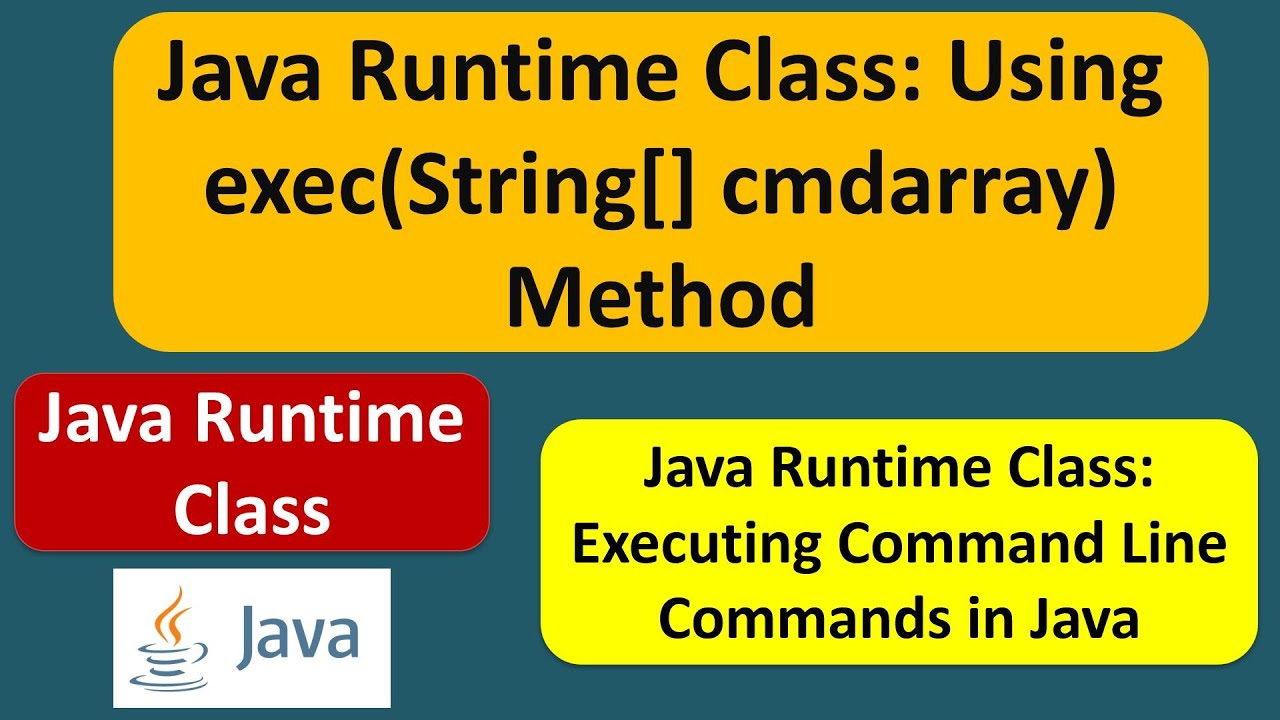 Java Runtime Class: Using exec(String[] cmdarray) Method