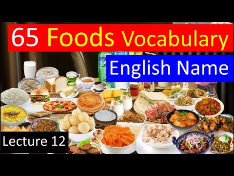 food vocabulary words with meanings & pictures in urdu / hindi | learn English speaking course