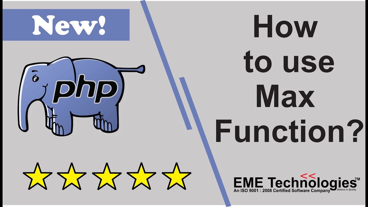 How to use Max Function in PHP
