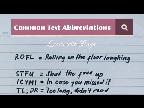 Common Text Abbreviations