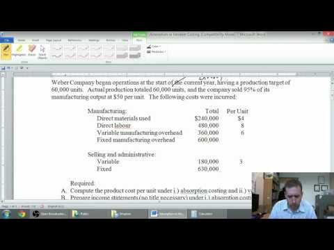 Variable vs Absorption Costing Part 2