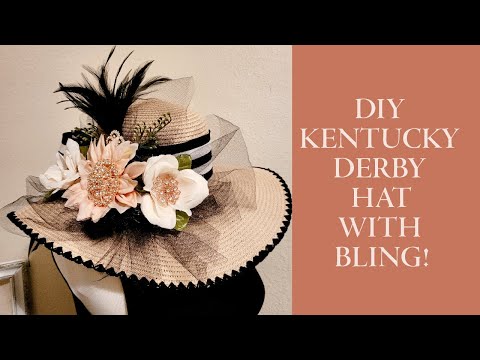 DIY Kentucky Derby Hat with flowers, Feathers and Bling!