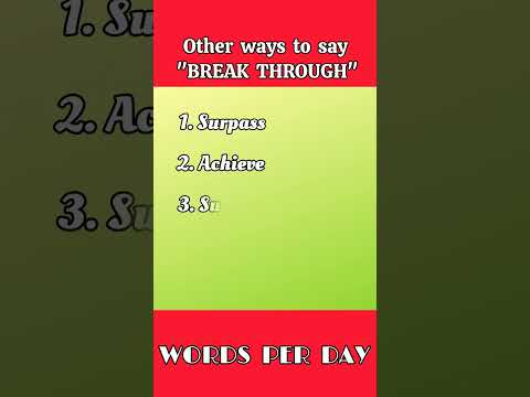 Alternatives for "BREAK THROUGH" #englishlearners #englishlearning #youtubeshorts