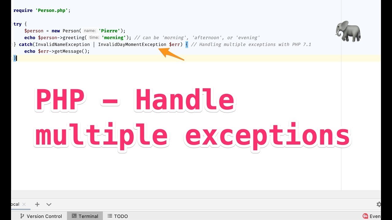 How to handle multiple exceptions with PHP