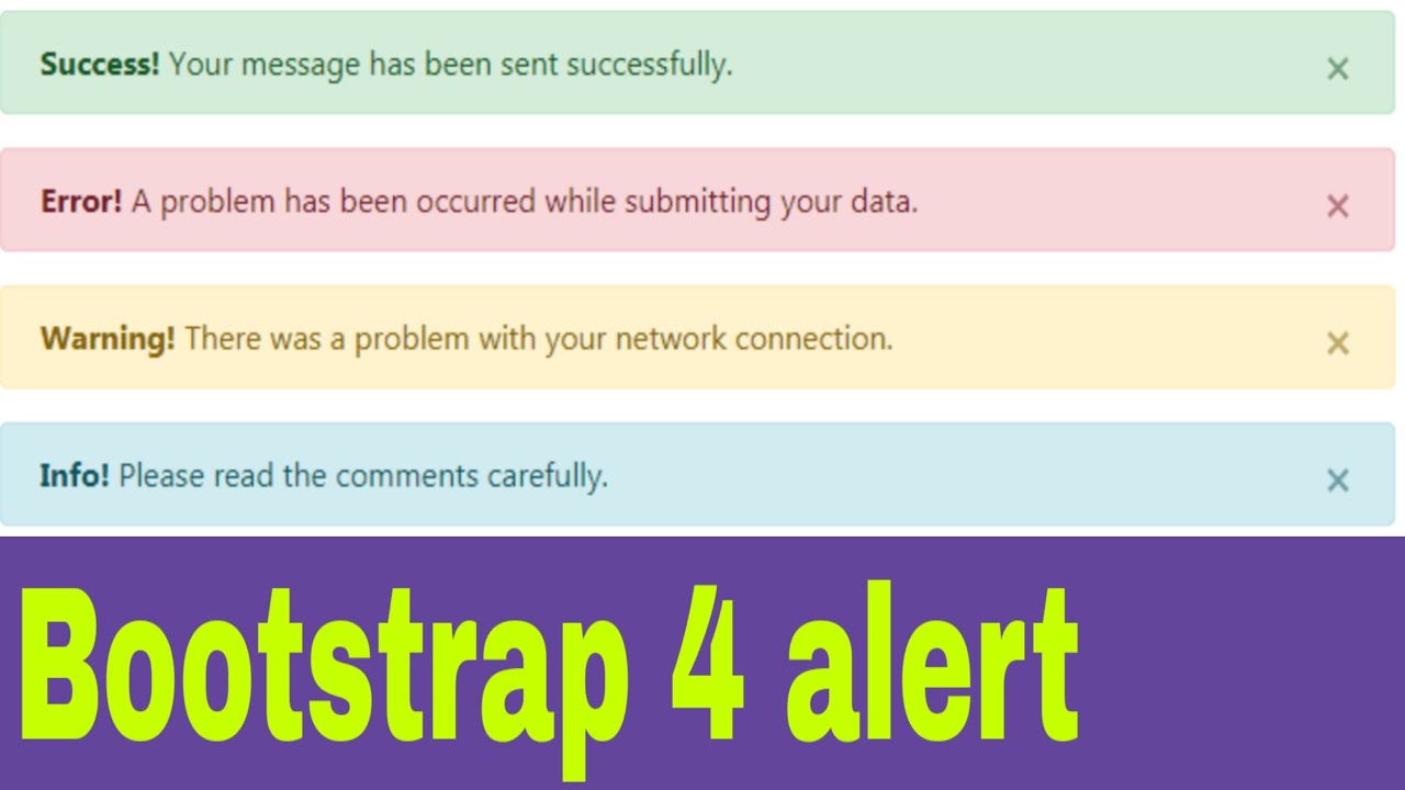 Alert in bootstrap 4 | Why we use alert ? | Bootstrap lecture 14 | How to do this