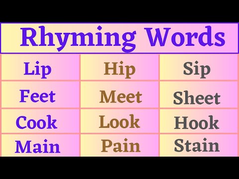 What is rhyming words? |Rhyming words|Learn with examples