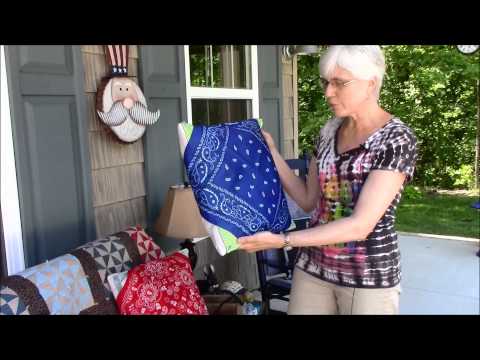 Patriotic Bandana Pillows in Red, White and Blue
