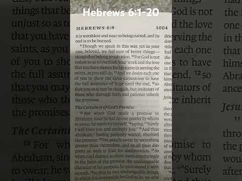 Hebrews 6:1-20 ESV #jesusistheonlywaytoheaven #bibleverses #jesusatthecentreofitall #bible