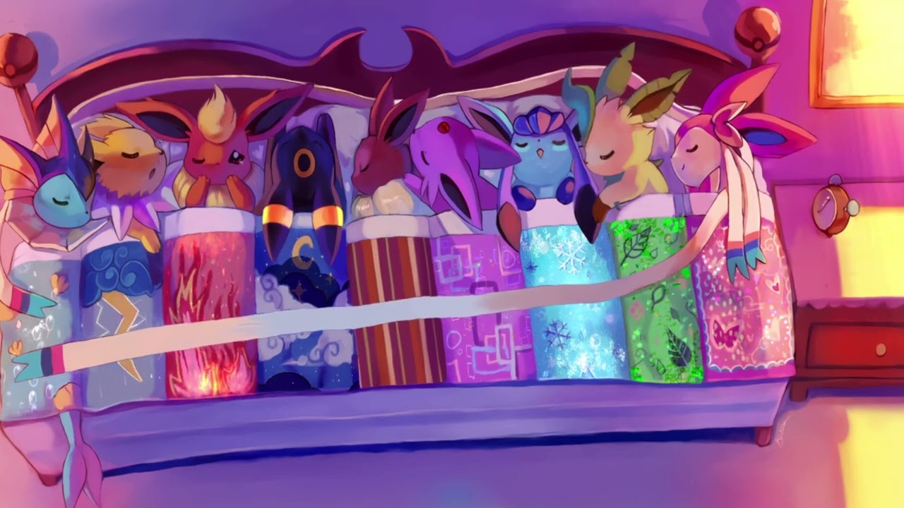 Pokemon Eevee Evolution : Nap time Together Showcase [ Wallpaper Engine ]