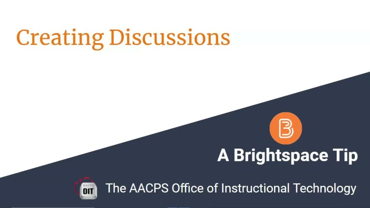Creating Discussions in Brightspace