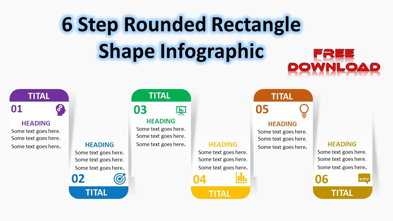 PowerPoint Tutorial 6 Step Infographic presentation | #shadow #powerpoint