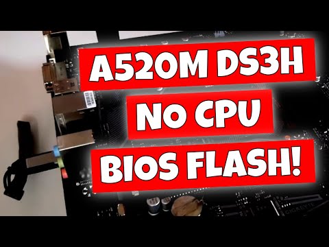 How To USB Flash BIOS With No CPU Gigabyte A520M DS3H Q Flash Plus