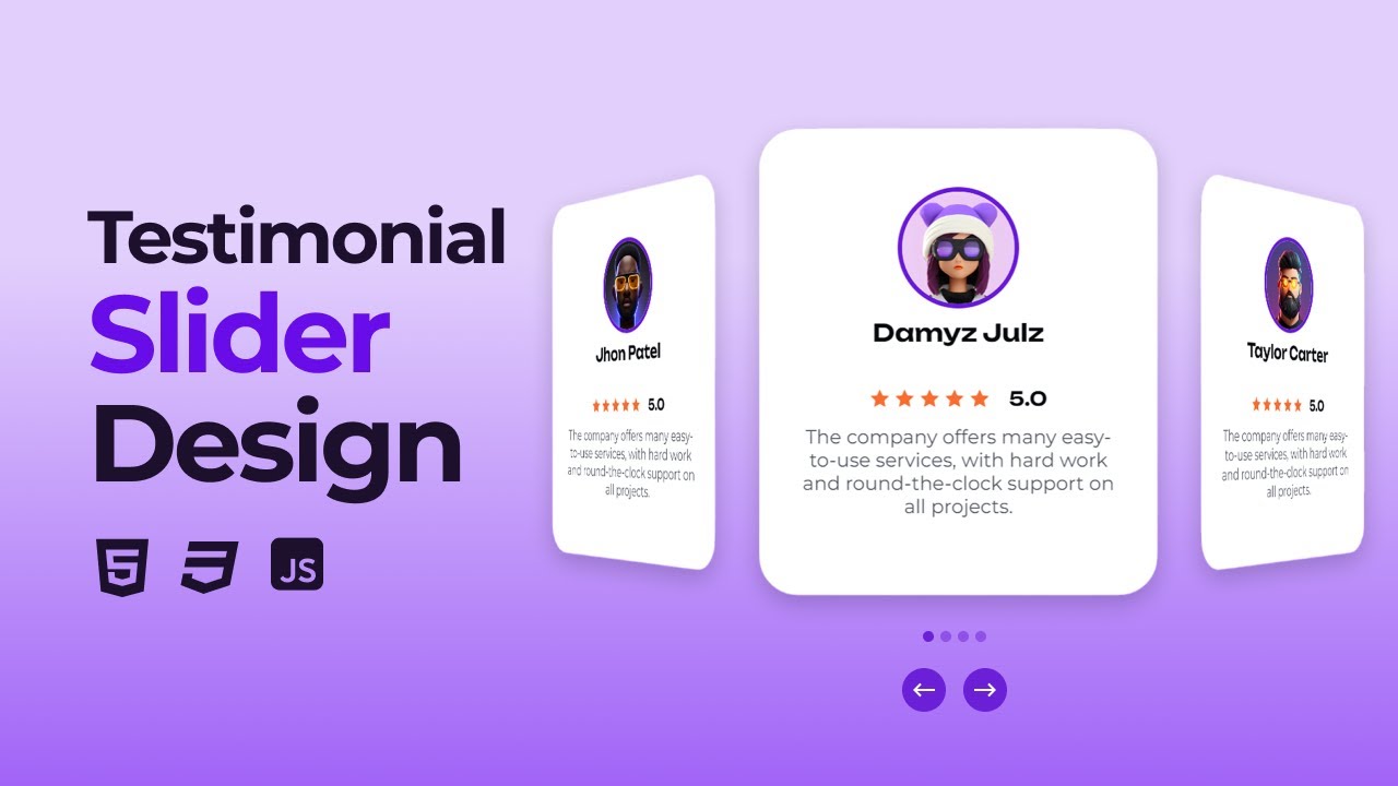 Responsive Testimonial Slider HTML CSS JavaScript