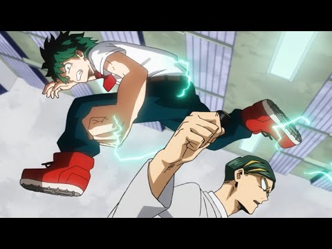 Sir Nighteye challenges Deku, Izuku activates One For All Full Cowl, Izuku fails Nighteye's test
