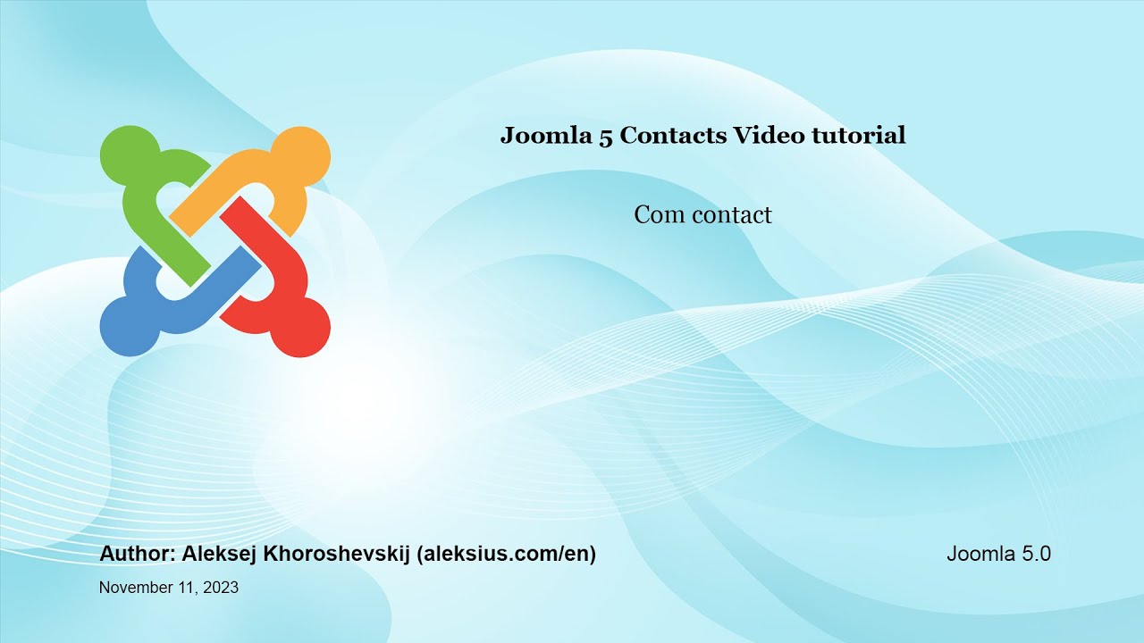 Joomla 5 Contacts video tutorial