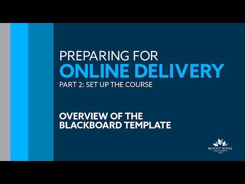 POD: Set up the course - Overview of Blackboard Template