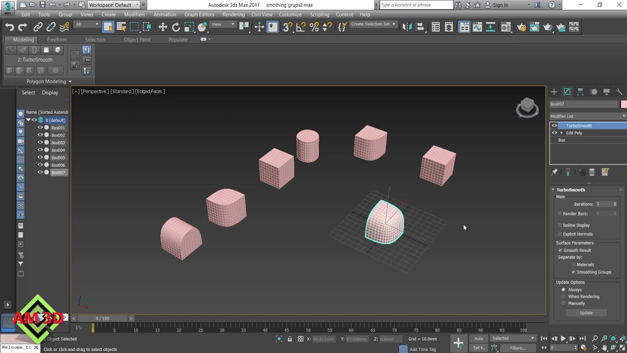 Turbosmooth smoothing group tutorial