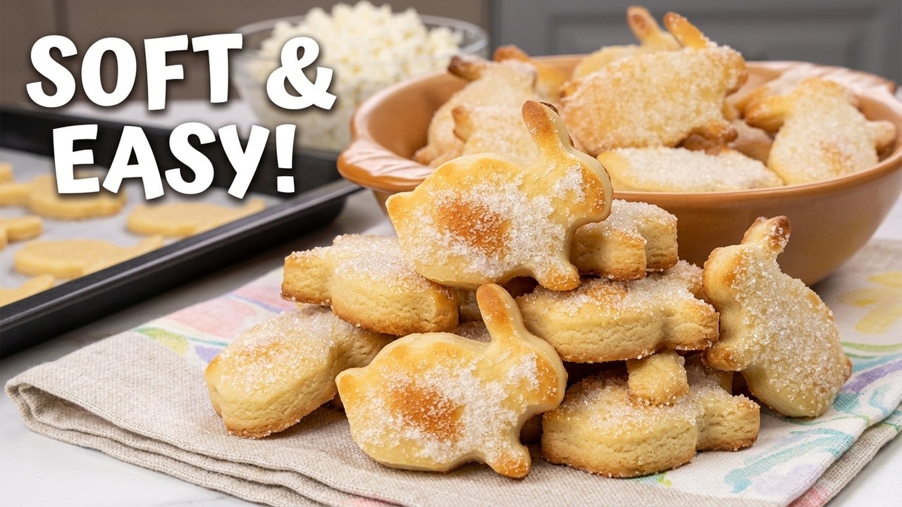 Easter Bunny Cookies 🐰 Ready in 10 Minutes! Soft & Easy Easter Baking Recipe.