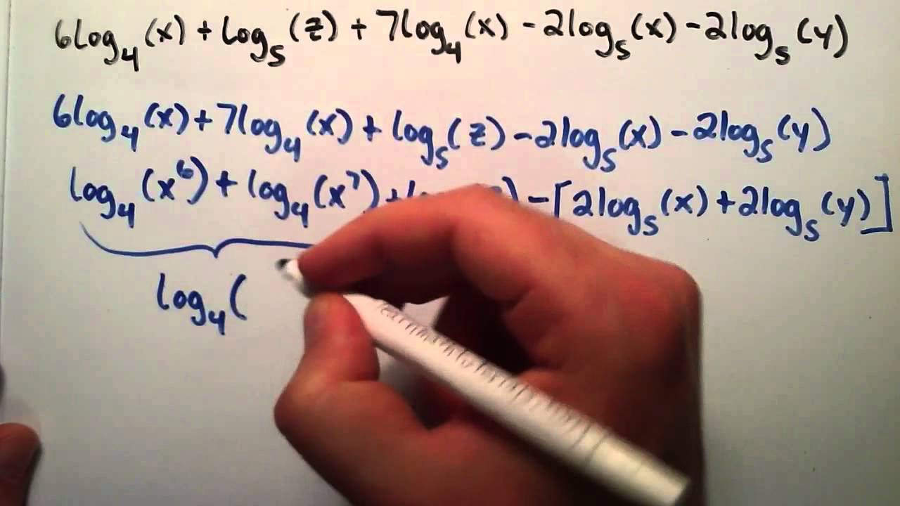 How to Simplify a Logarithmic Expression : Logarithms , Lesson 12