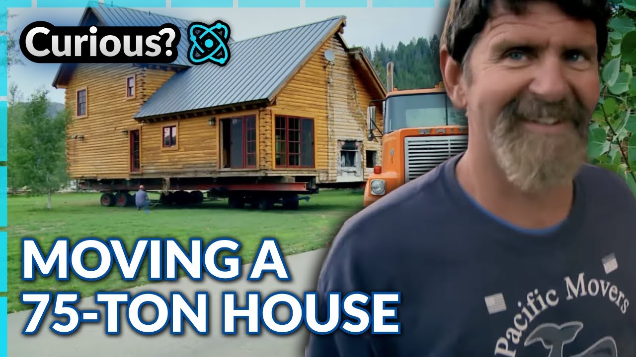 Moving A 75-Ton Log Cabin Up Steep Mountain Roads | Massive Moves
