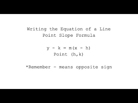 Point Slope Formula - Writing the equation of a line and reading it