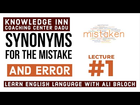 Most Repeated & Important Synonyms | Synonyms for mistake and error | Preparation for Jobs.