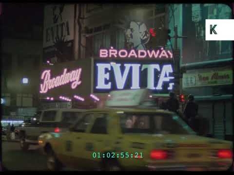 1970s, 1980s New York City, Broadway at Night