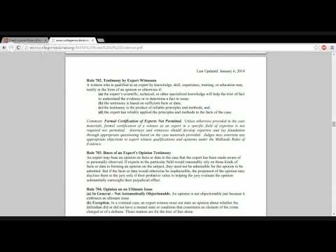 Crash Course Rules of Evidence - Rule 702 Expert Foundation
