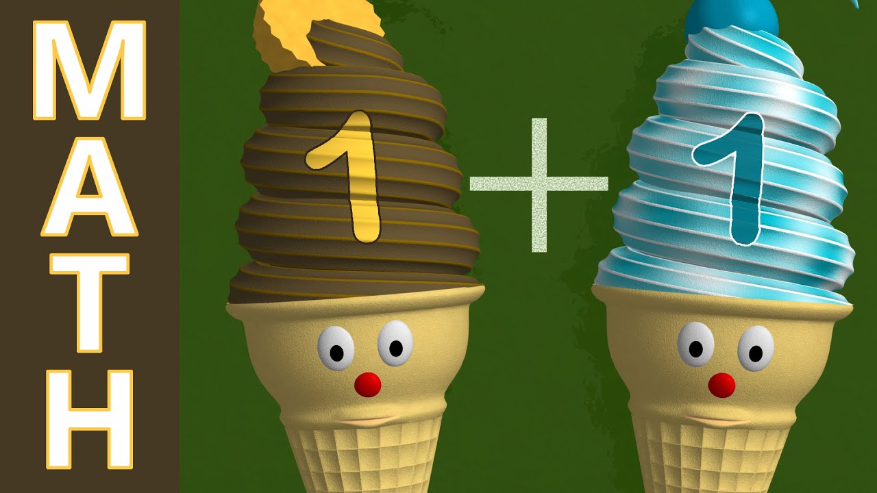 Learn Addition +1: Math Lesson with Ice Cream Cones for Children