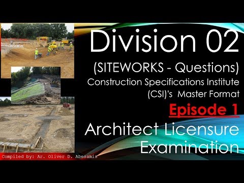 ALE Review -Division 2 -Siteworks Questions -Construction Specifications Institute(CSI) MasterFormat