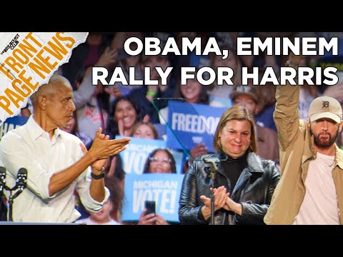 Obama, Eminem Rally For Harris In Detroit, LeBron & Bronny James Make ...