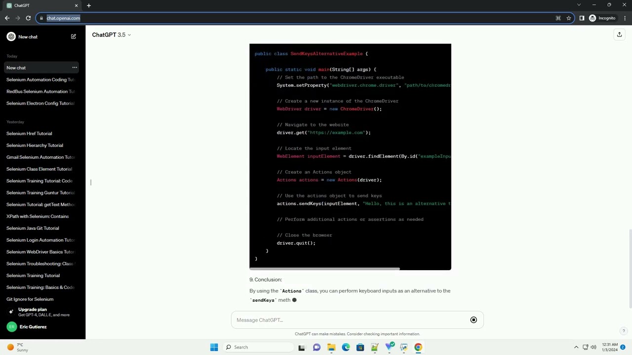 sendkeys alternative selenium java