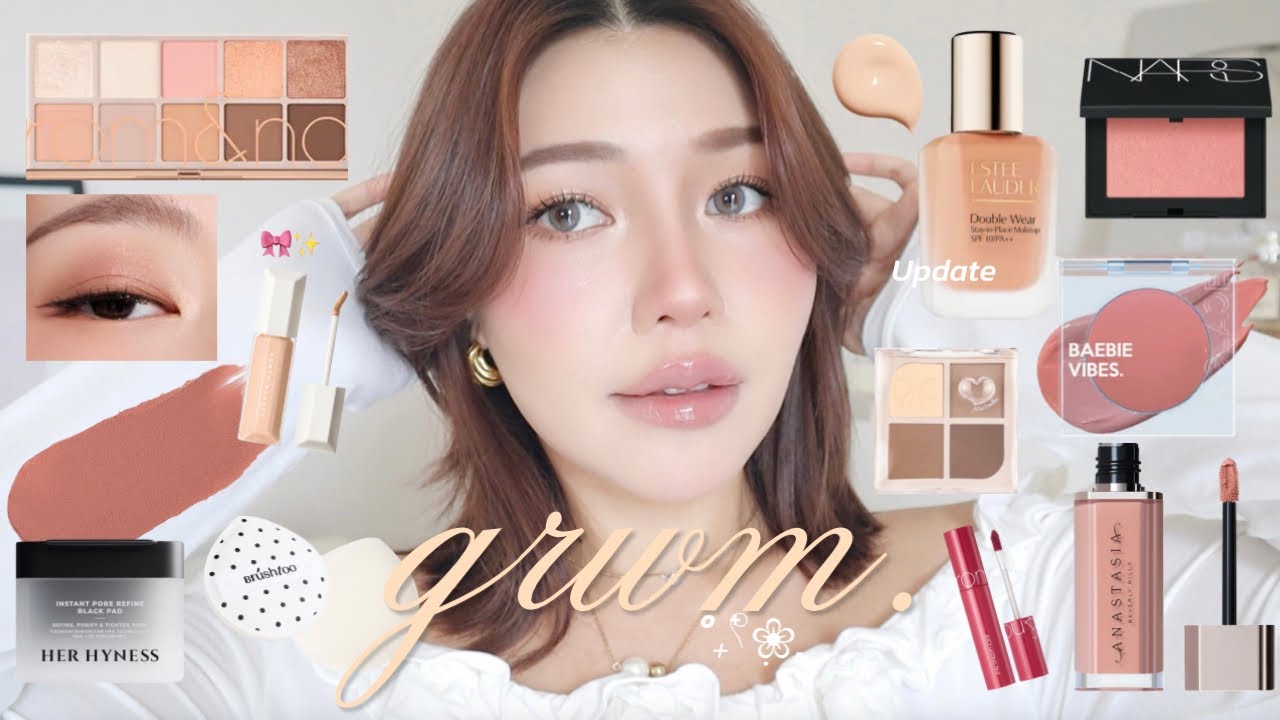 GRWM พี่สาวกลับมาแล้วค่า แต่งหน้าอัพเดต ลุคนี้กัน ! ชมพูฟุ้งแบบนางฟ้า🪽💗 (ver.ติดเม้า)🤭| Lukmeerlw.