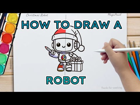 How to Draw a Christmas Robot | Easy Drawing for Kids