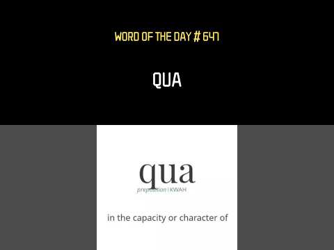 Word of the day is qua #wordofthedayenglish #wordofthedaytoday