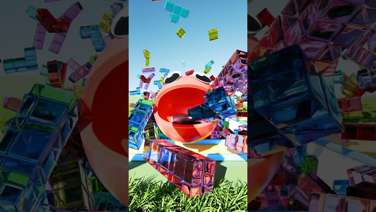 Pacman 3D Compilation 1 #pacman #tetris #animation #3d #3danimation