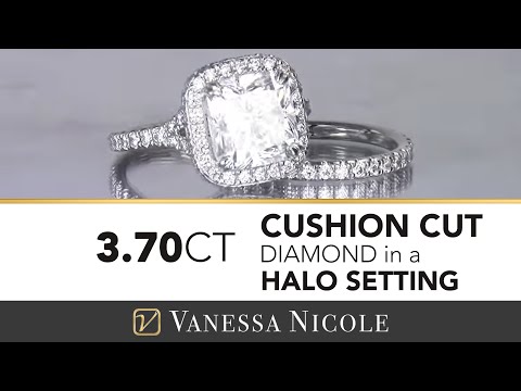 Cushion Cut Halo Engagement Ring - Tracy's Cushion Cut Diamond Halo Ring