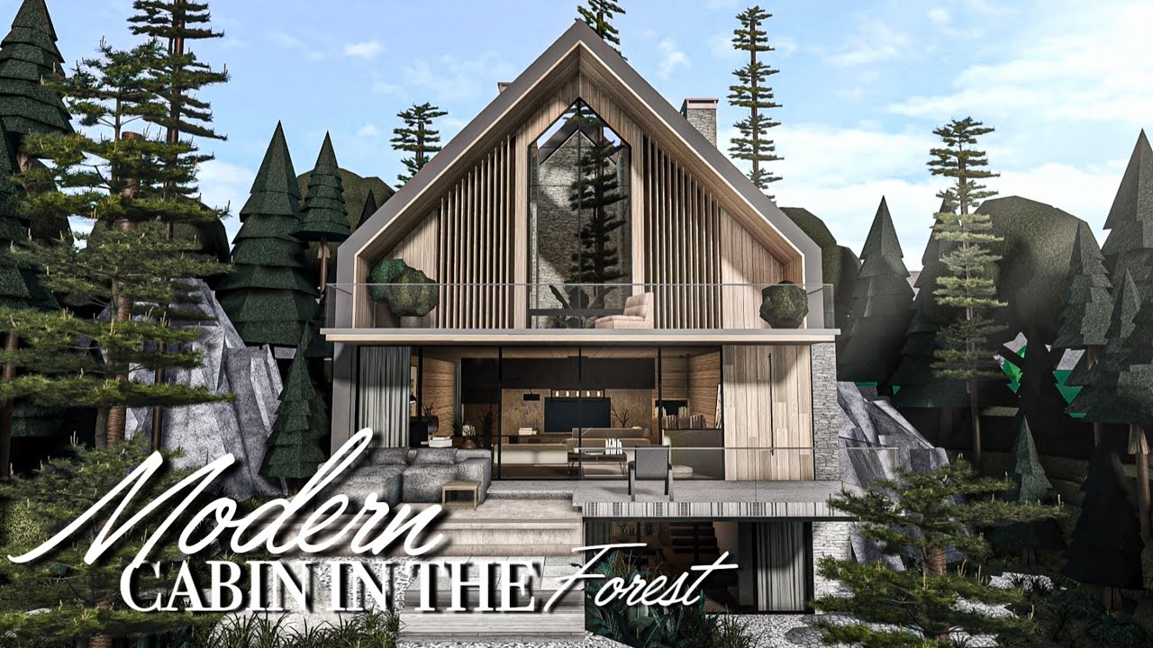Luxury Modern Cabin in the Pine Forest | Bloxburg House Build