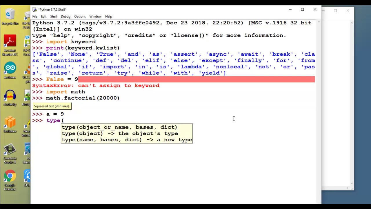 Python Programming - 5.Keywords, Datatypes