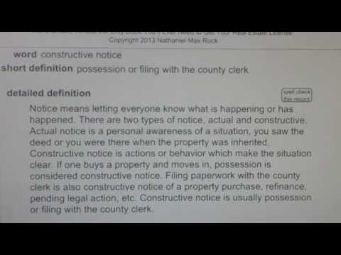 constructive notice Real Estate License Exam Study Guide AgentExamPass.com